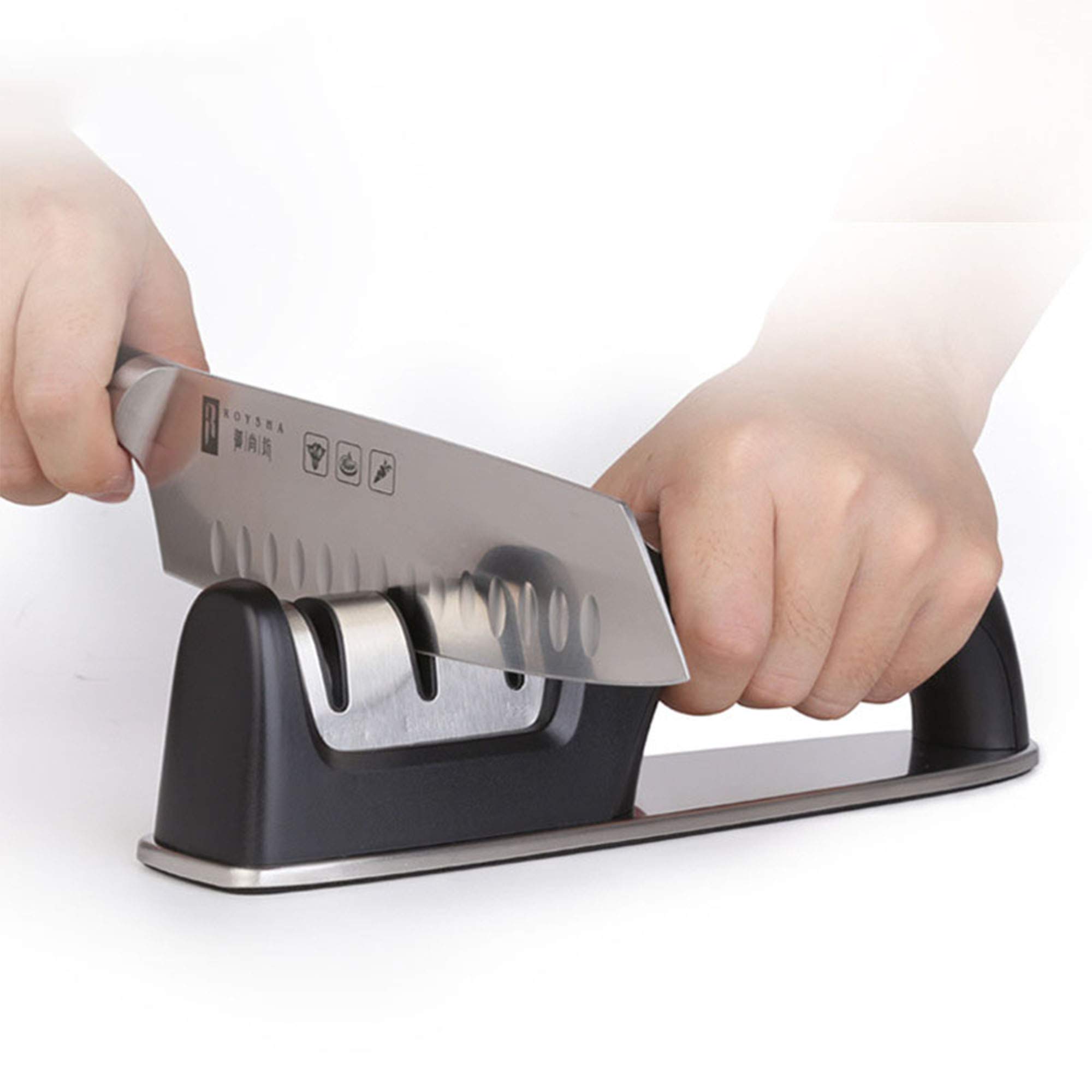 Luxware Kitchen Knife Sharpener - 3-Stage Knife Accessory Sharpening Tool Helps Repair, Restore and Polish Blades