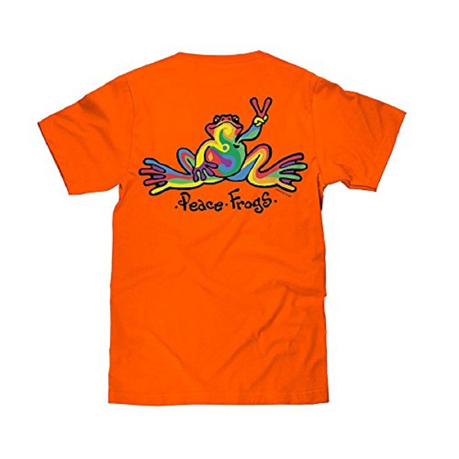 Peace Frogs Retro Garment Dye Short Sleeve T-Shirt (Lagoon Blue, XX-Large)