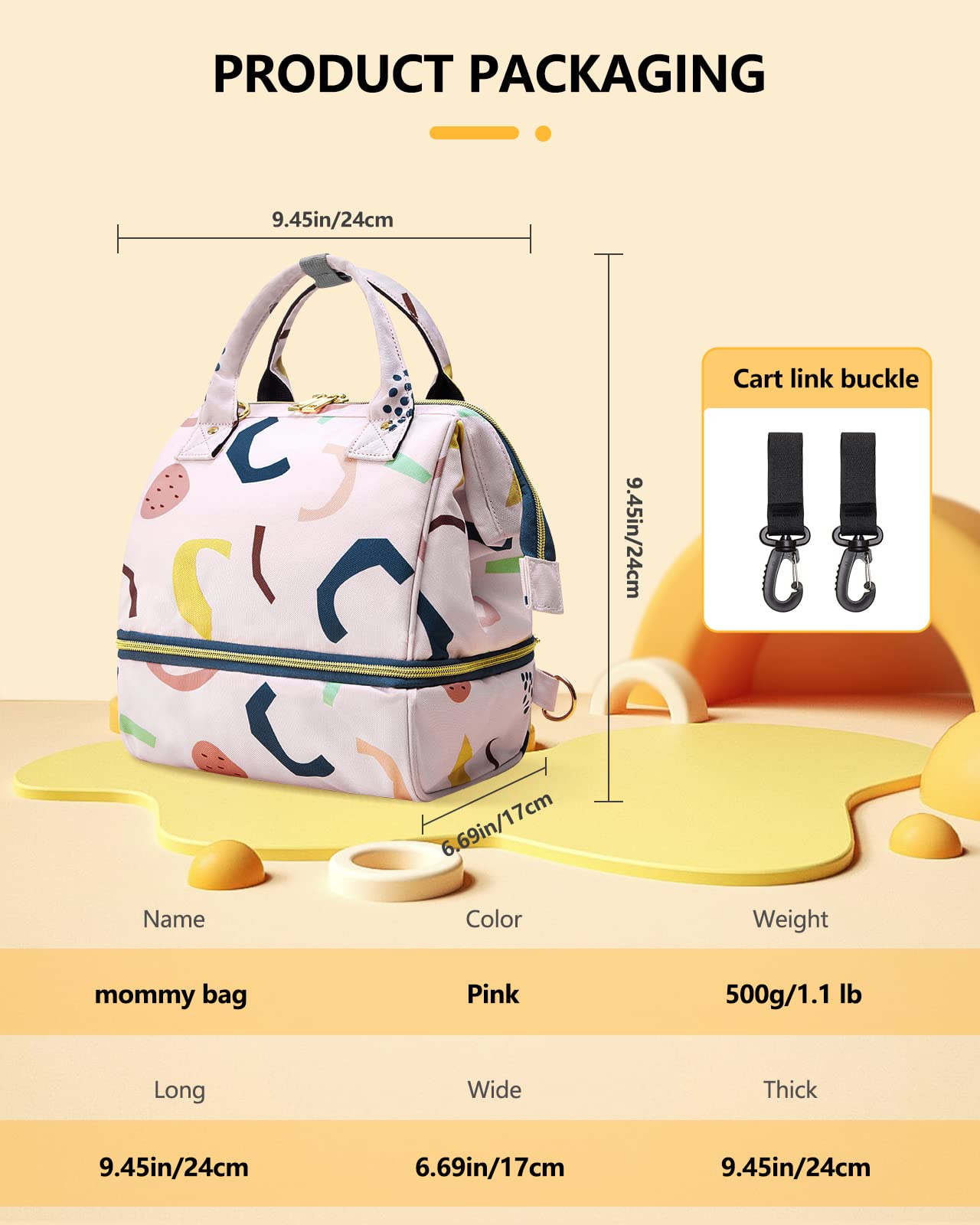 SYNPOS Breast Pump Bag with Cooler Pocket, Mini Pumping Bags for Working Moms, Breast Milk Cooler Bags with Smooth Zipper and Double Layer Waterproof, Cooler Tote Bag for Travel(No Include ice Pack)