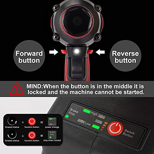 SHAWLAM Cordless Impact Wrench 1/2 Inch Impack Gun 21V Power Impact Driver Impack Drill Max Torque 300Ft-lbs (400N.m) 3200RPM Li-ion 4.0AH Battery Pack Electric Impact Wrench for Car Home