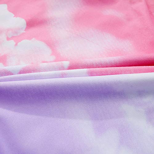 Mengersi Pillow Bed Floor Lounger Cover for Kids, Floor Pillow Case Bed Cover, Rainbow Kids Cot for Nap, TV Time, Reading,Requires 5 Pillows (Pillows Not Included),Queen, Pink and SkyBlue