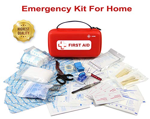 SHBC Small Travel First Aid Kit (152 Pieces) Compact Mini Waterproof Bag with Survival Medical Items for Car, Home, Travel, Hiking, Office, Outdoors, Boat, Camping, Workplace, and School.