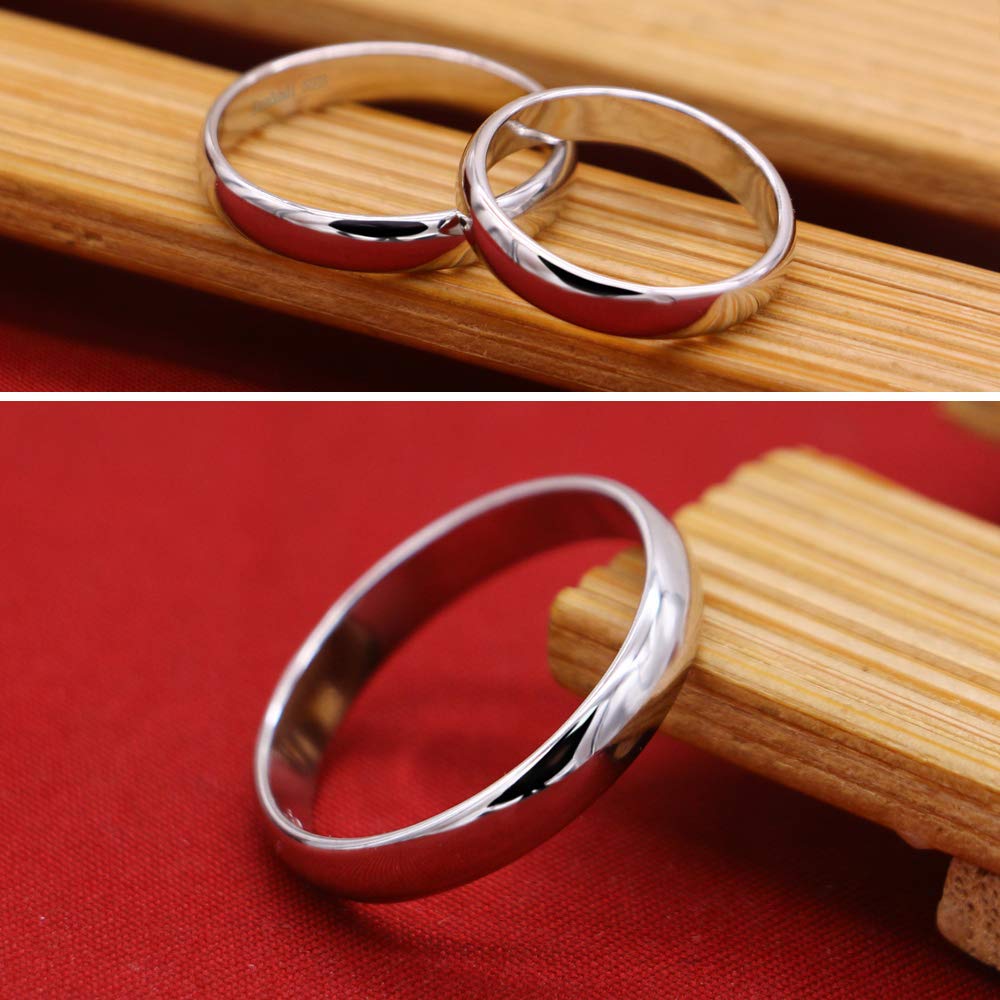 Meilanduo 925 Sterling Silver Dome High Polish Plain Ring Classic Eternity Wedding Band Comfort Fit 3.5mm Size 3-12 (Silver, 5.5)