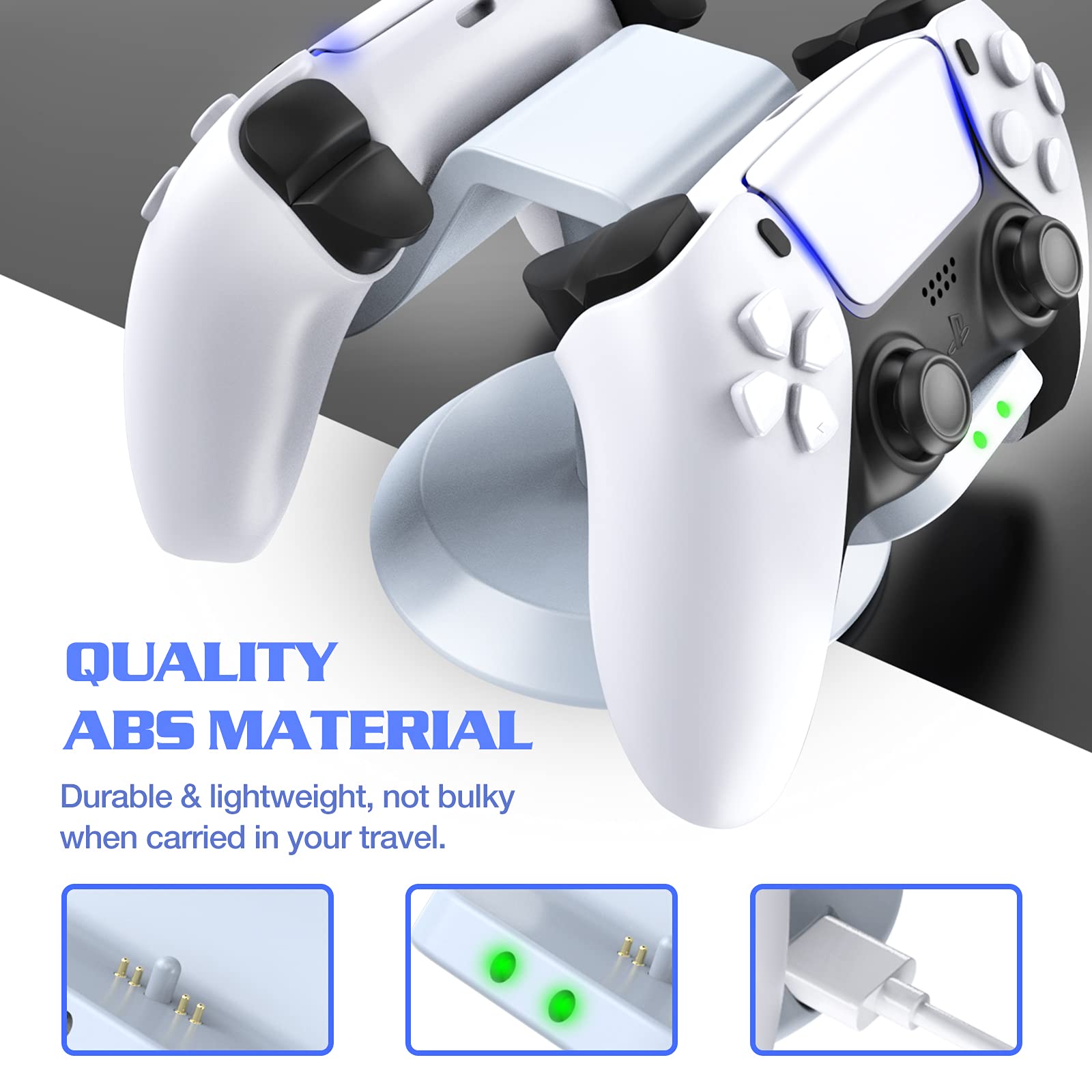 MoKo PS VR2 Controller Charging Station Compatible with PlayStation VR2 Sense with Dual Stand Charger Dock, PS VR2 Controller Charger PS VR2 Accessories with LED Indicator & 4 Magnetic Dongles, Black