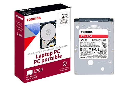 Toshiba HDWL120XZSTA L200 2TB Laptop PC Internal Hard Drive 5400 RPM SATA 6Gb/s 128 MB Cache 2.5" 9.5mm Height - 2000 Internal Bare/OEM Drive