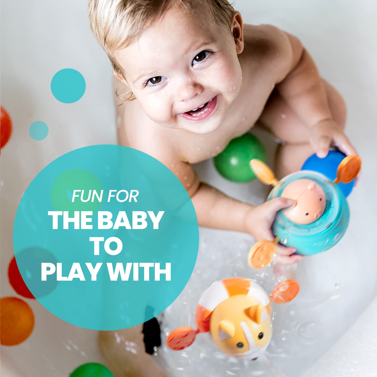 Swimming Baby Bath Toys for Infants 18 months, Baby Wind Up Bath Toys Pull and Go, Pull String Shower Toys for Boys and Girls