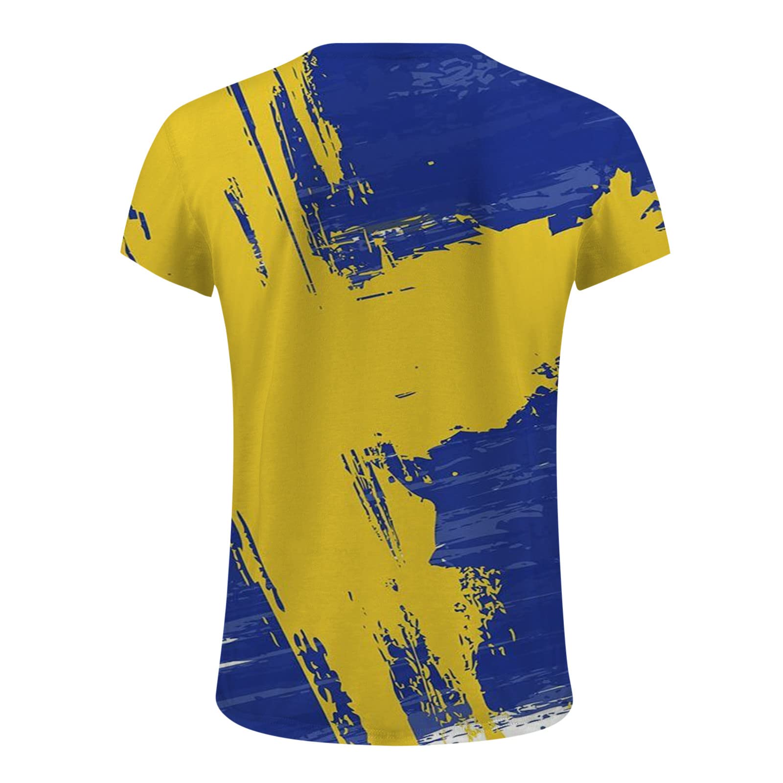 Men's Shirts Short Sleeve Printed Blouses Casual Quick Dry Loose Fit Athletic Running Gym Workout Round T-Shirt