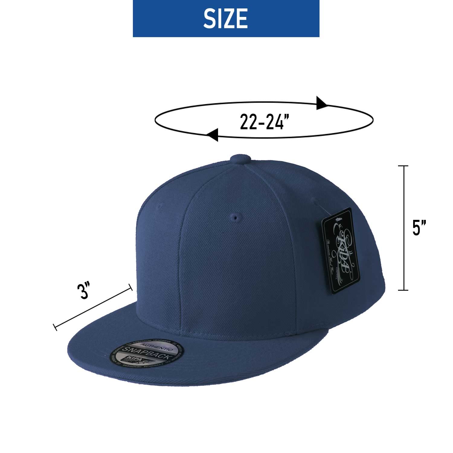 PLAIN GEAR Classic Flat Bill Hats for Men & Women Snapback Brim Hat - Blank Snap Back Solid Color with Snap Closure (Red)