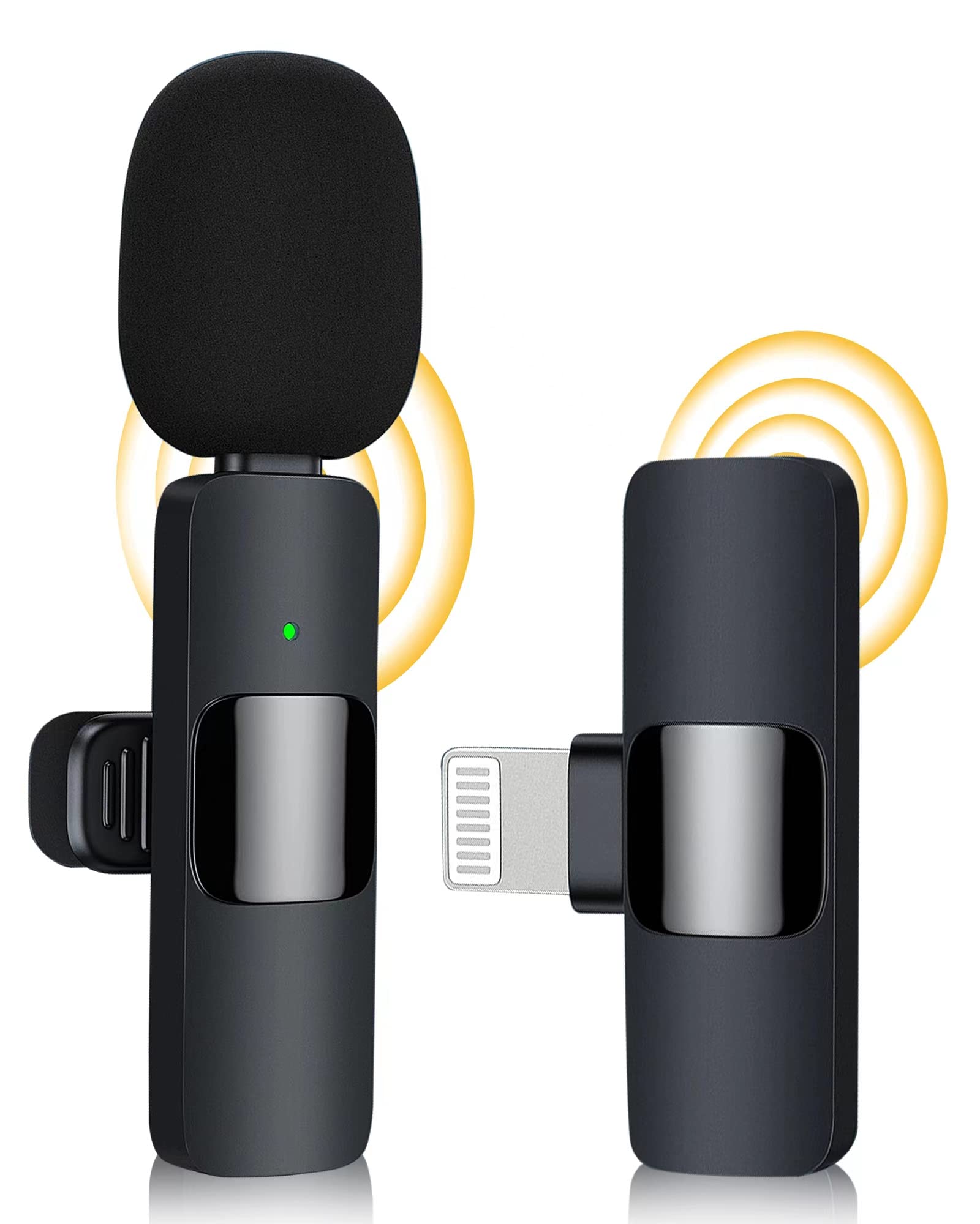 ScandiTech Microphone for iPhone, iPad Wireless Lavalier Microphone Clip-on Mic, Ideal for Content Creator Audio Video Recording Interview Podcast YouTube TikTok Facebook