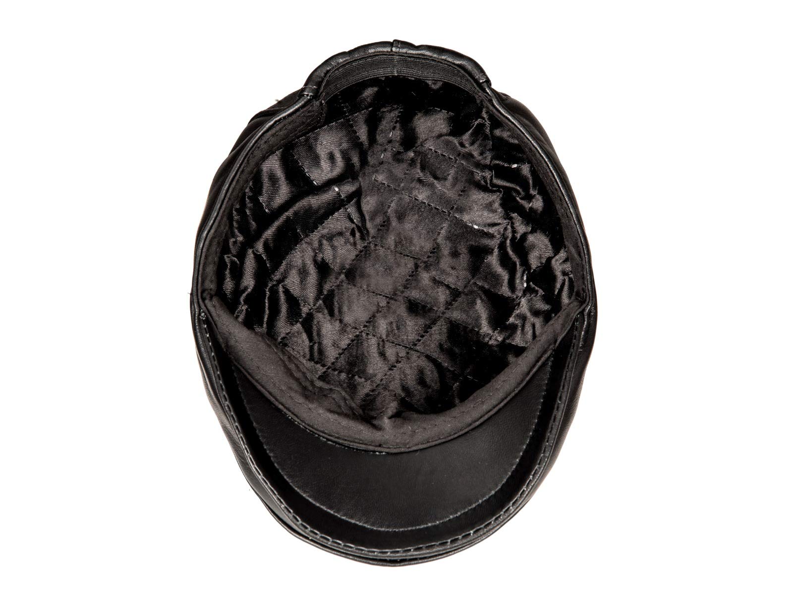 m metellıno METELLINO, Men's Leather Flat Cap, Newsboy Cap, Black Ivy Hats