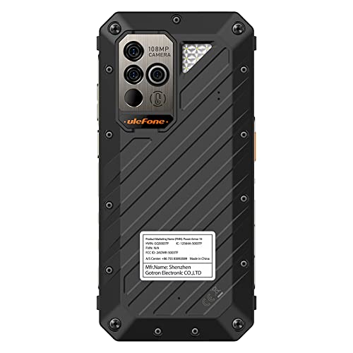 Ulefone Power Armor 19 Rugged Smartphone(2023 New), Temperature Measurement 108MP Main Camera, 17GB+256GB MTK Helio G99, 9600mAh Battery 66W Fast Charge, 6.52β FHD+ Corning Gorilla Screen, Android 12