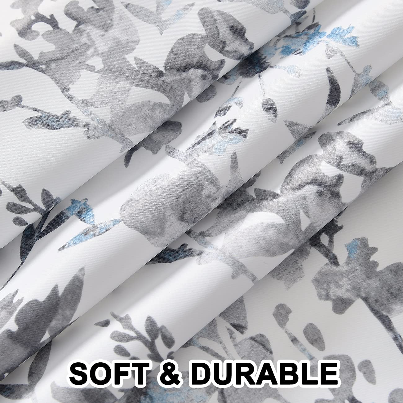 Kotile Floral Print Pattern Window Curtains 2 Panel - Room Darkening Thermal Insulated Grommet Curtains for Living Room, Purple, 52 x 95 Inches, 2 Panels Sets