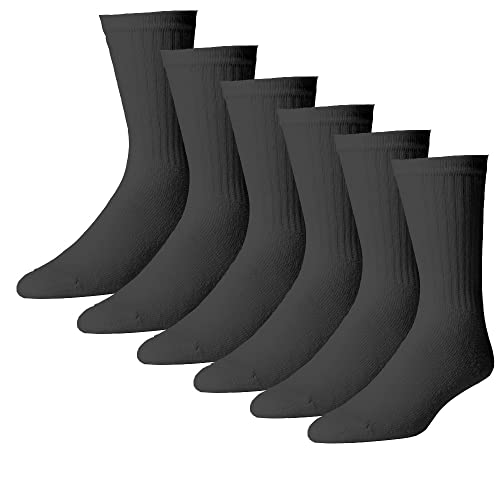 Men's Socks Athletic Casual Socks Sport Running Calf Socks for Men (9-11, Black (3 Pairs))
