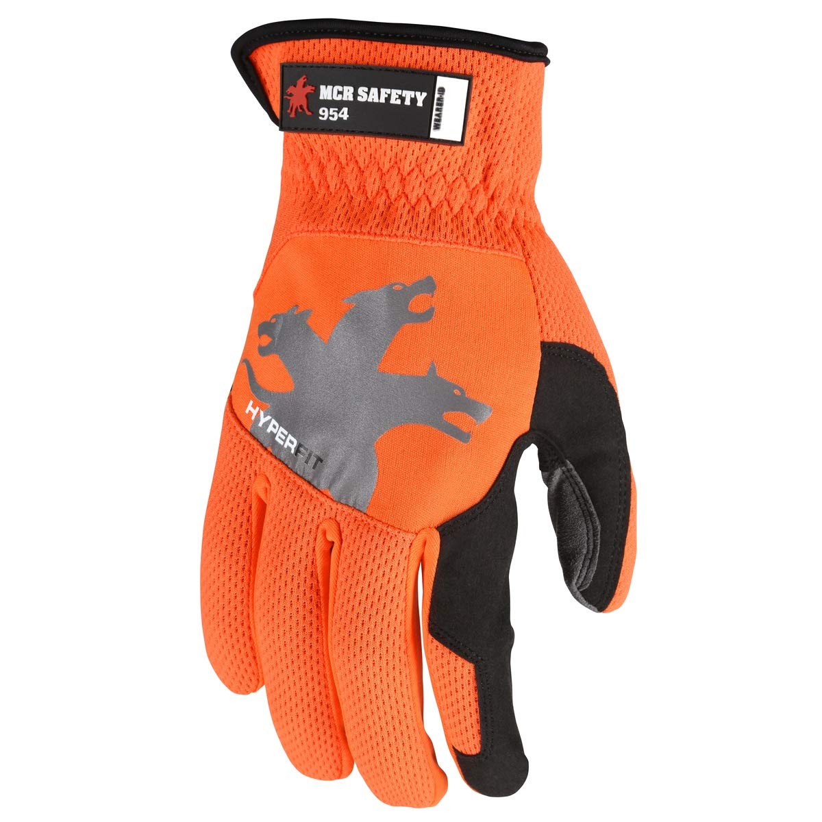 MCR Safety 954S HyperFit Mechanics Work Gloves, Synthetic Leather Palm Reflective Logo on Super