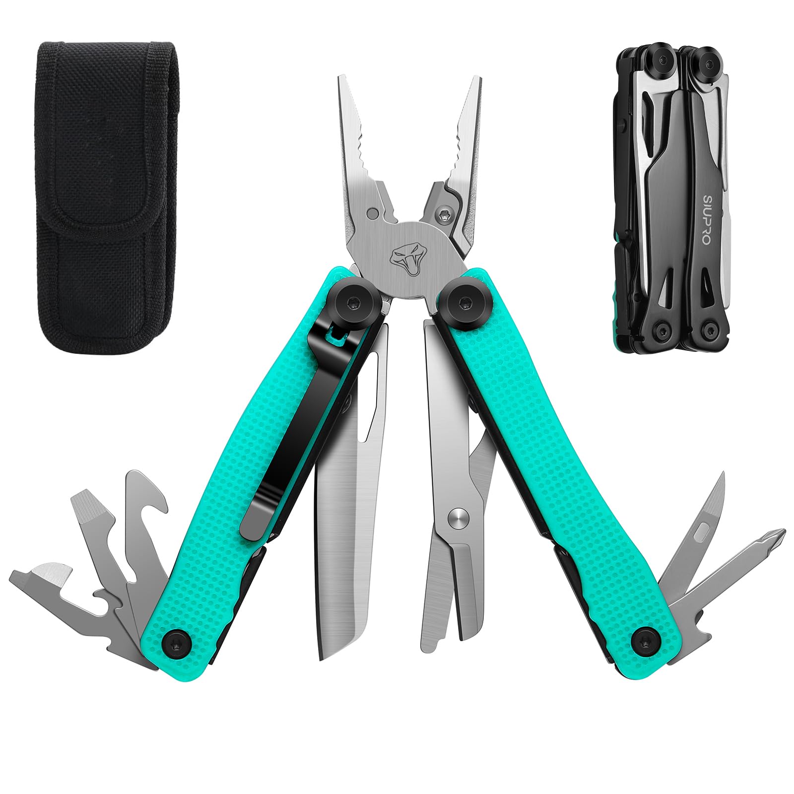 SIUPRO Multitool Pocket Knife, Multi Tool Pliers with Clip for Men and Women, Valentines Day Gifts for Him Boyfriend, Multipurpose Utility Tactical Scissors for Camping, Survival