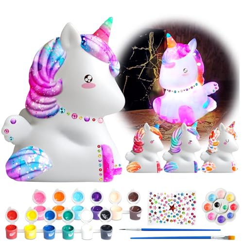 Innorock Unicorn Night Light Paint Kit Arts Crafts for Kids Ages 3-9