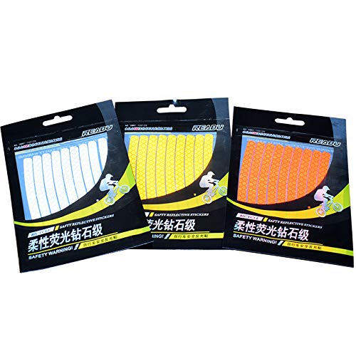 LESOVI Reflective Stickers, Reflective Decals, Waterproof Adhesive Decals, Bike Reflective Tape, Night Safety Stickers for Bicycle,Wheelchairs,Motorbike,Helmet,Stroller,Scooter (27 PCS Bike Reflector)