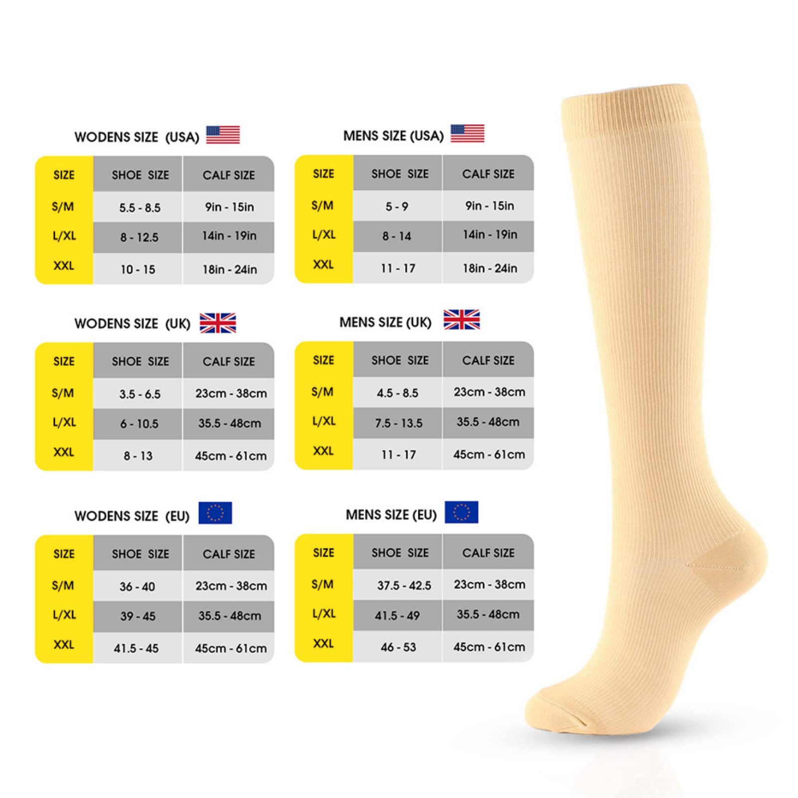 Sawpy 3 Pair Compression Socks for Women Men 15-20 mmHg Circulation Athletic Compression Socks for Soccor, Baseball, Football