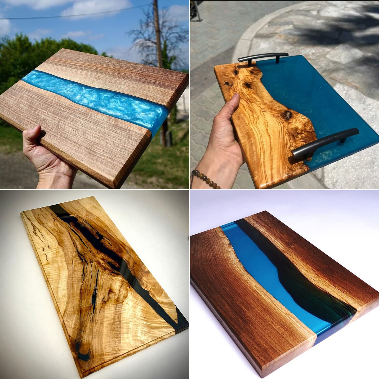 Kalinta No Seal Reusable Epoxy Mold, 31.5x19.5x3 Inches Large Resin Mold for River Table, Cutting Board, River Coffee Table, Resin Art, DIY Art Home Decoration