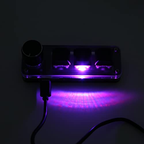 Zyyini 3 Key Mechanical Keyboard, Acrylic RGB Lights Backlit Customizable One Handed Gaming Keyboard,Programming Macro Keyboard,Macro Quick Copy and Paste Keyboard for PC Laptop