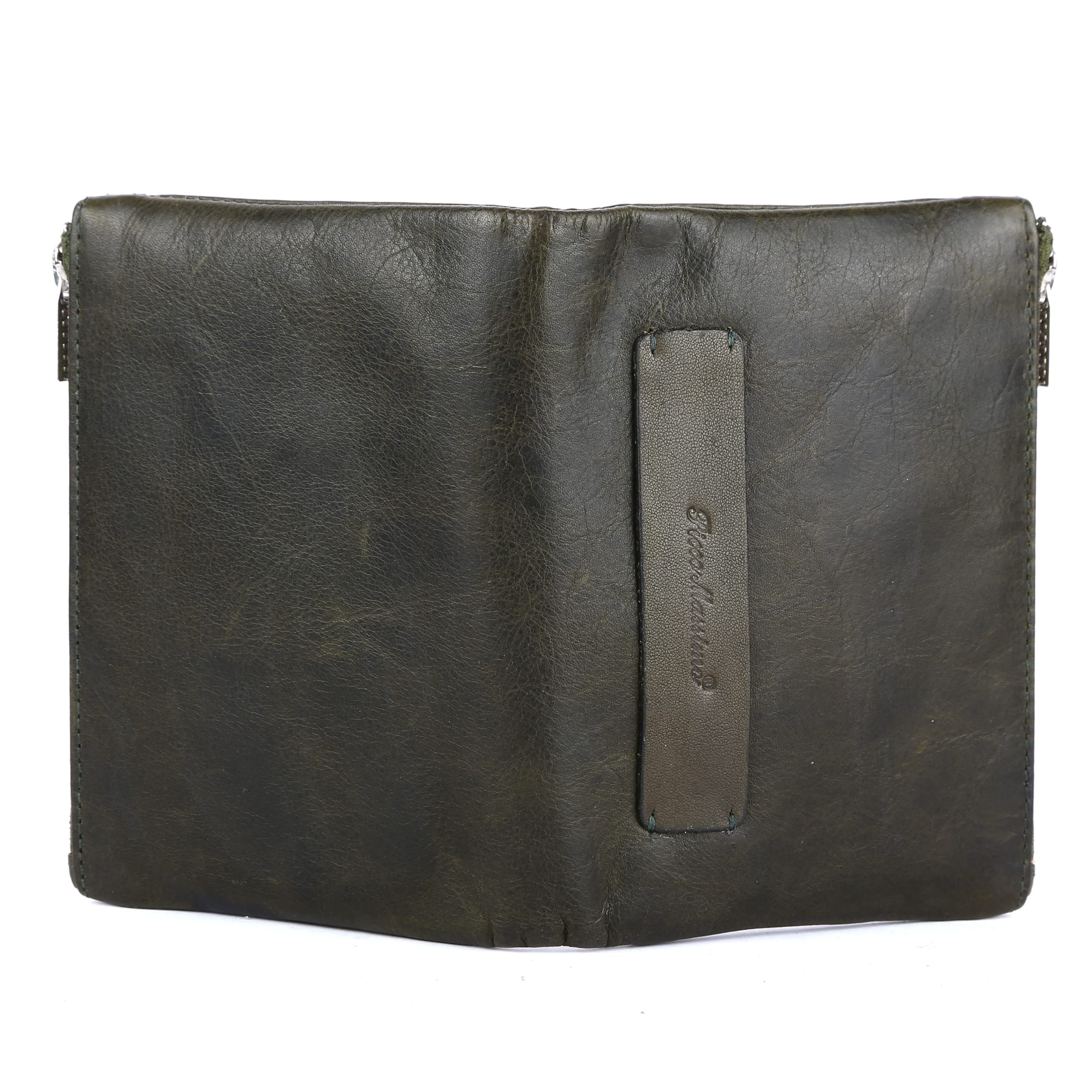 PICCO MASSIMO Genuine Leather women's Wallet | RFID blocking Leather wallet For women,Zipper Card Holder And Money Bi-Fold | Green Colour