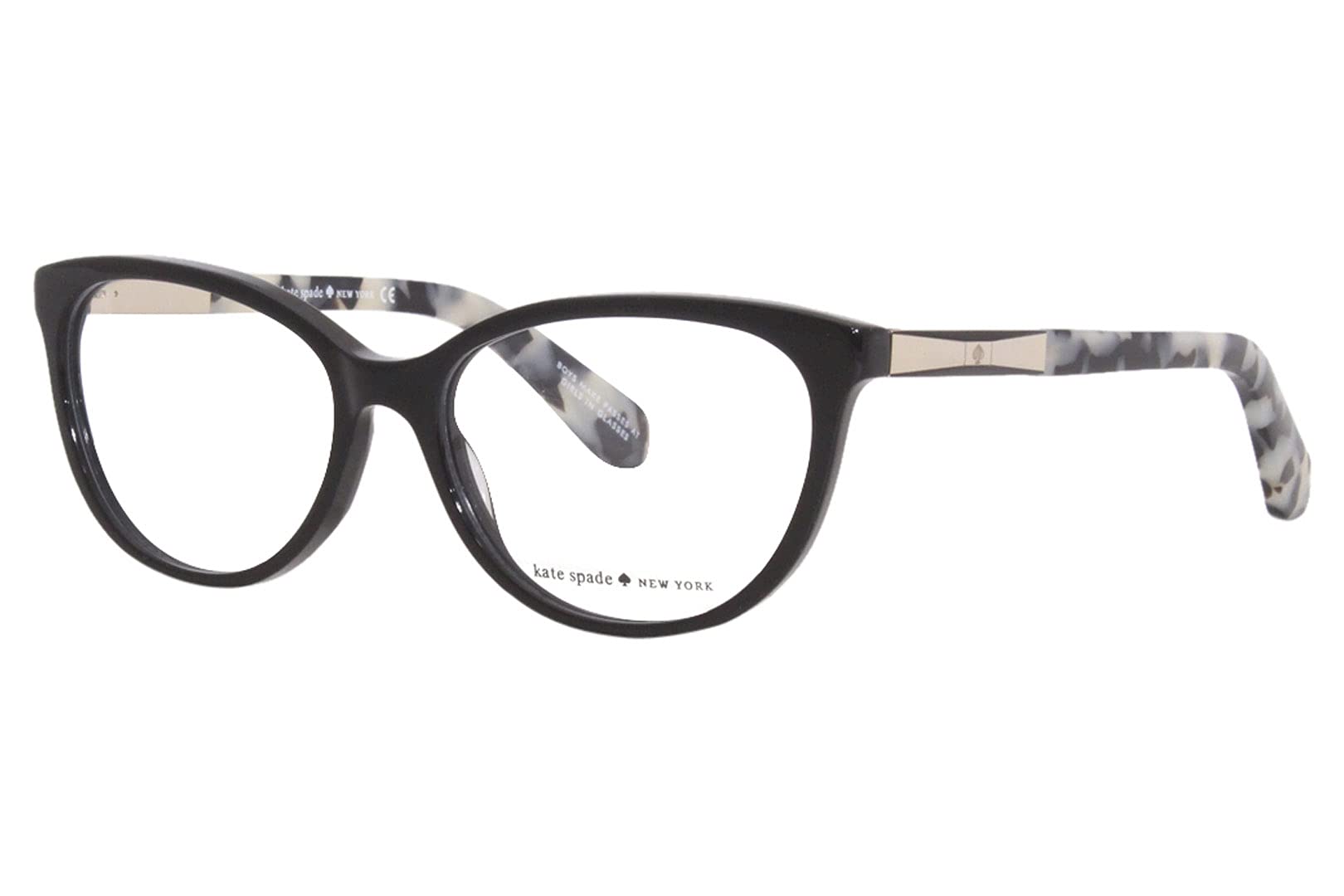 Kate Spade Plastic Rectangular Eyeglasses 53 0ANW Black Gold