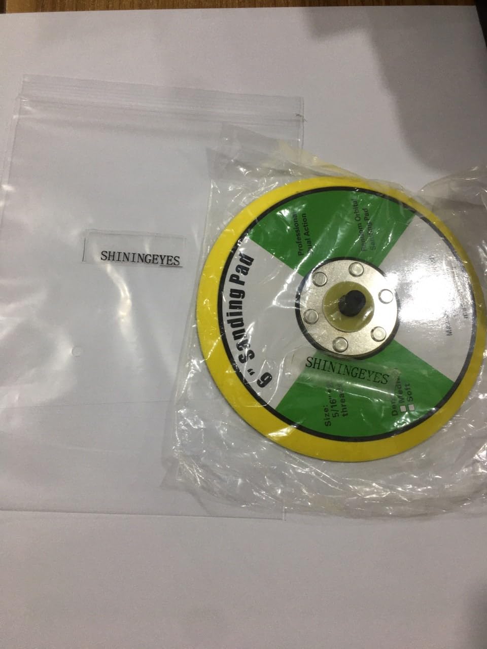 SHININGEYES 1Pcs 6in Vinyl Faced PSA Backing Pad, 6" PSA Backing Plate 5/16" 24 Thread for Air Orbital Sander and Pneumatic Polisher