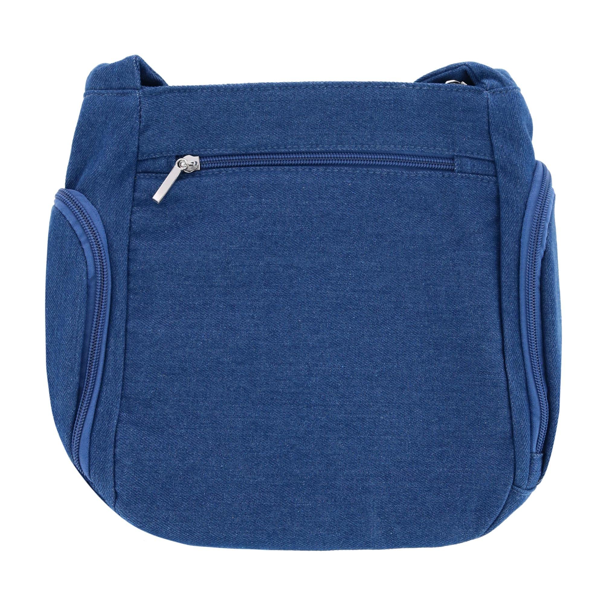 Organizzi Women's RFID Denim Crossbody Handbag, Denim Blue
