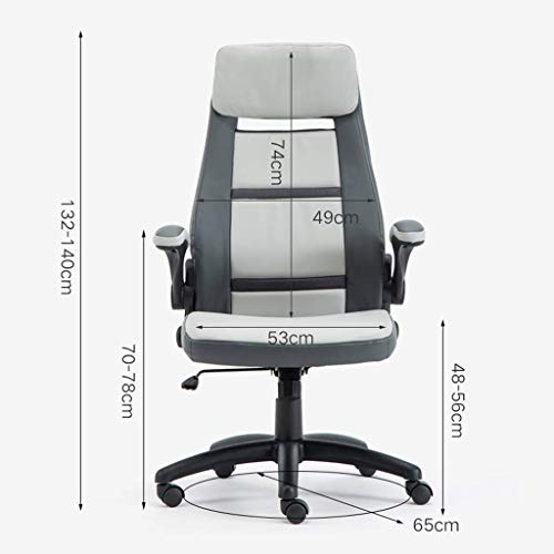 LWW Chairs,Swivel Leather Computer Desk Chairs, with Armrest and Nylon Feet,Chair 90°-105° Tilt Angle for Home Office