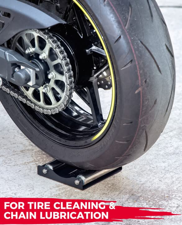 KEMIMOTO Motorcycle Wheel Cleaning Stand Portable Wheel Roller Stand Support Parking for Tire Cleaning Wheel Detailing Stand