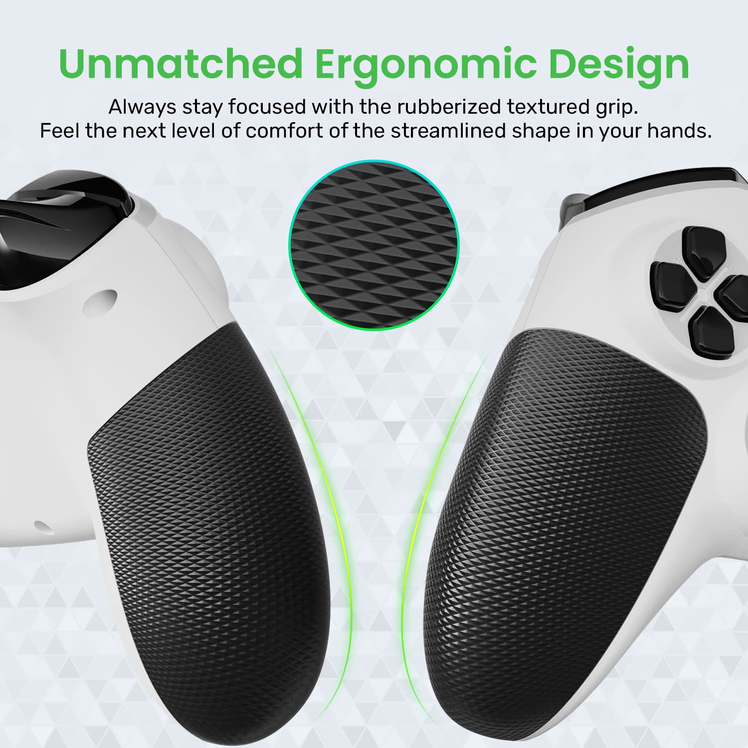 PC Steam Game Controller, IFYOO ONE Pro Wired USB Gaming Gamepad Joystick Compatible with Computer/Laptop(Windows 11/10/8/7/XP), Android(Phone/Tablet/TV/Box), PS3 - White&Black, 2x White Joystick Caps