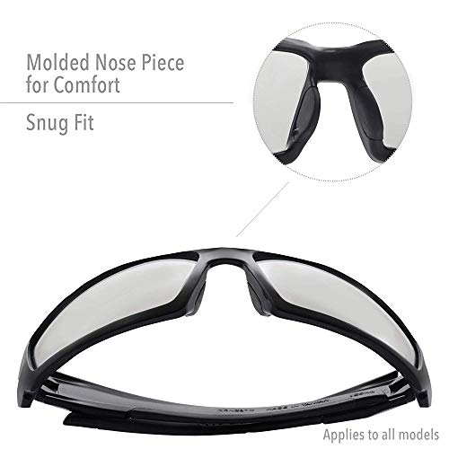 Uvex by Honeywell Hypershock Safety Glasses, Clear Frame with Blue Mirror Lens & Anti-Scratch Hardcoat (S2975)