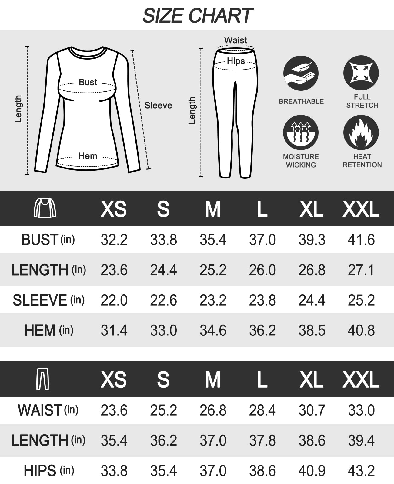 MRIGNT 2 Pack Thermal Underwear for Women Thermal Underwear Set, Ultra Soft Long Johns for Women with Fleece Lined Top Bottom Black, Grey
