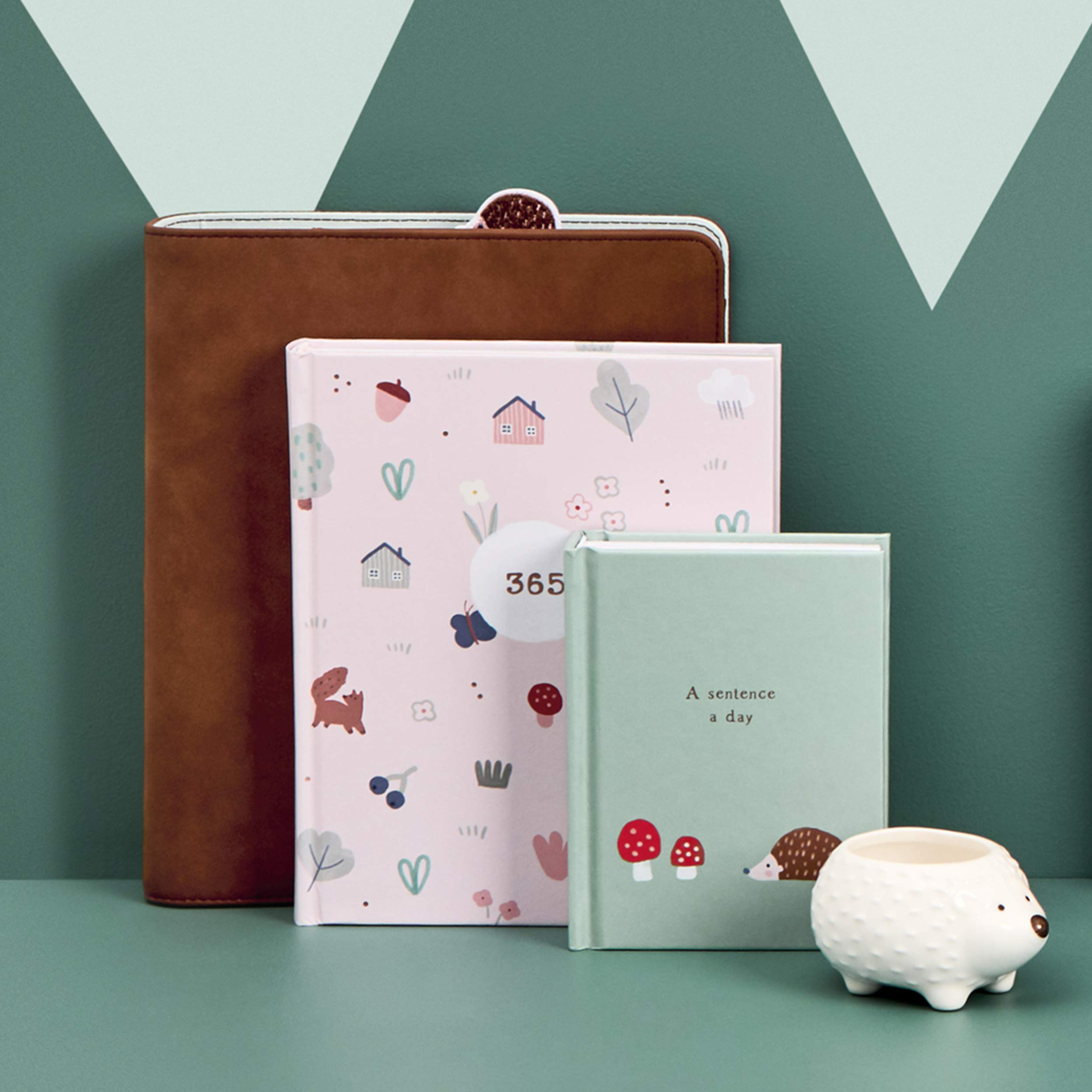 kikki.K Woodland Wanders Designer Collection - 365 Journal, Hard Cover Notebook with 365 Blank Numbered Pages and Promoting Questions for Yearly Journaling