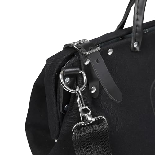 Klein Tools 510218SPBLK Tool Bag, Large 18-Inch Deluxe Canvas Tool Bag and Organizer with 13 Pockets and Shoulder Strap, Black