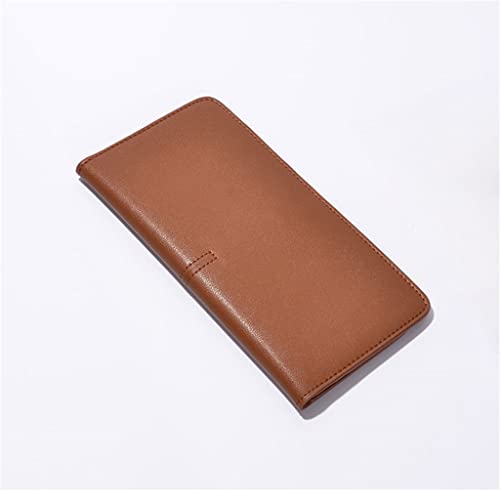 SEASD -Thin Long Purse Female Card Bag Buckle Card Position Soft Leather Money Clip Portable Bag
