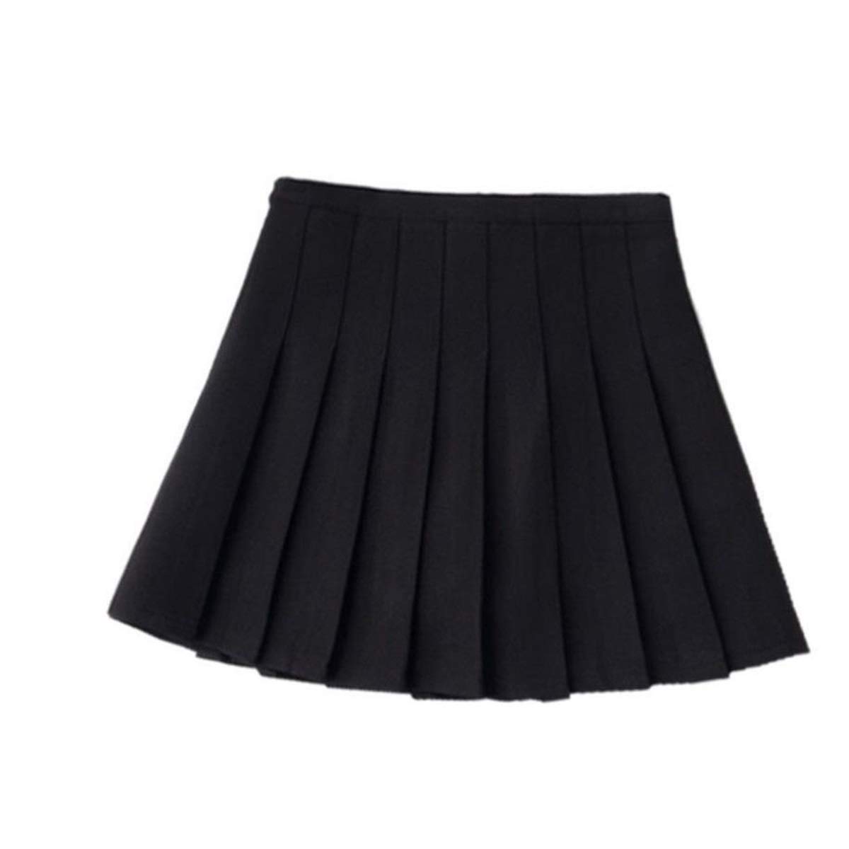 Meihuida Women Girls Pleated Tennis Skirt Black M