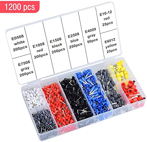 TUBTAP Ferrule Crimping Tool Kit - with 1200PCS Wire Ferrules - Terminal Crimper for Electricians [AWG 23-7]- Wire Ferrule Kit for Wire-End Ferrules, 0.25-10 mm²