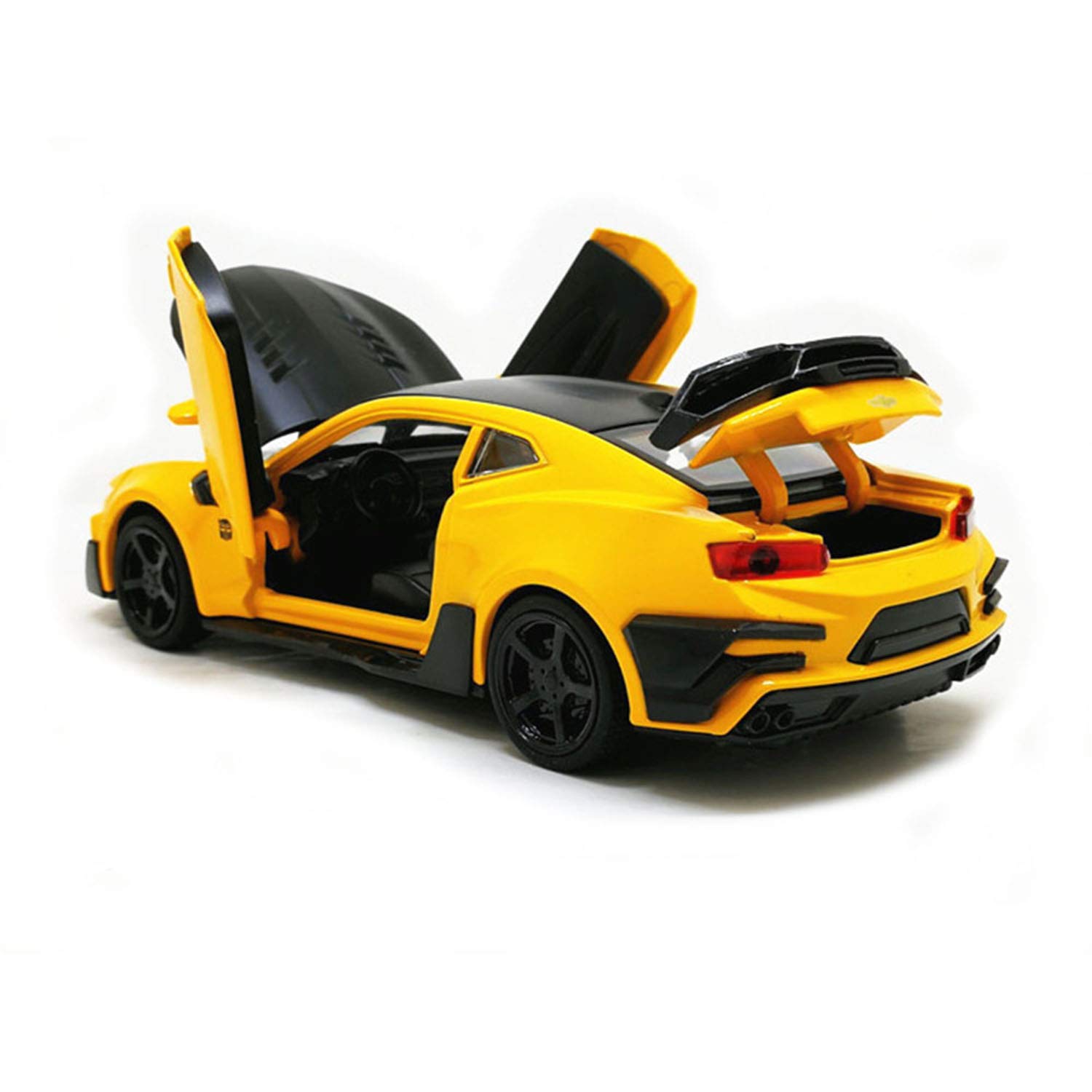 Lmoy Pull Back Diecast Vehicles Toys ,Transformers Camaro 1/32 Scale Car Collection Model with Light and Sound for 3 4 5 6 Years Old Boys and Girls (Orange)