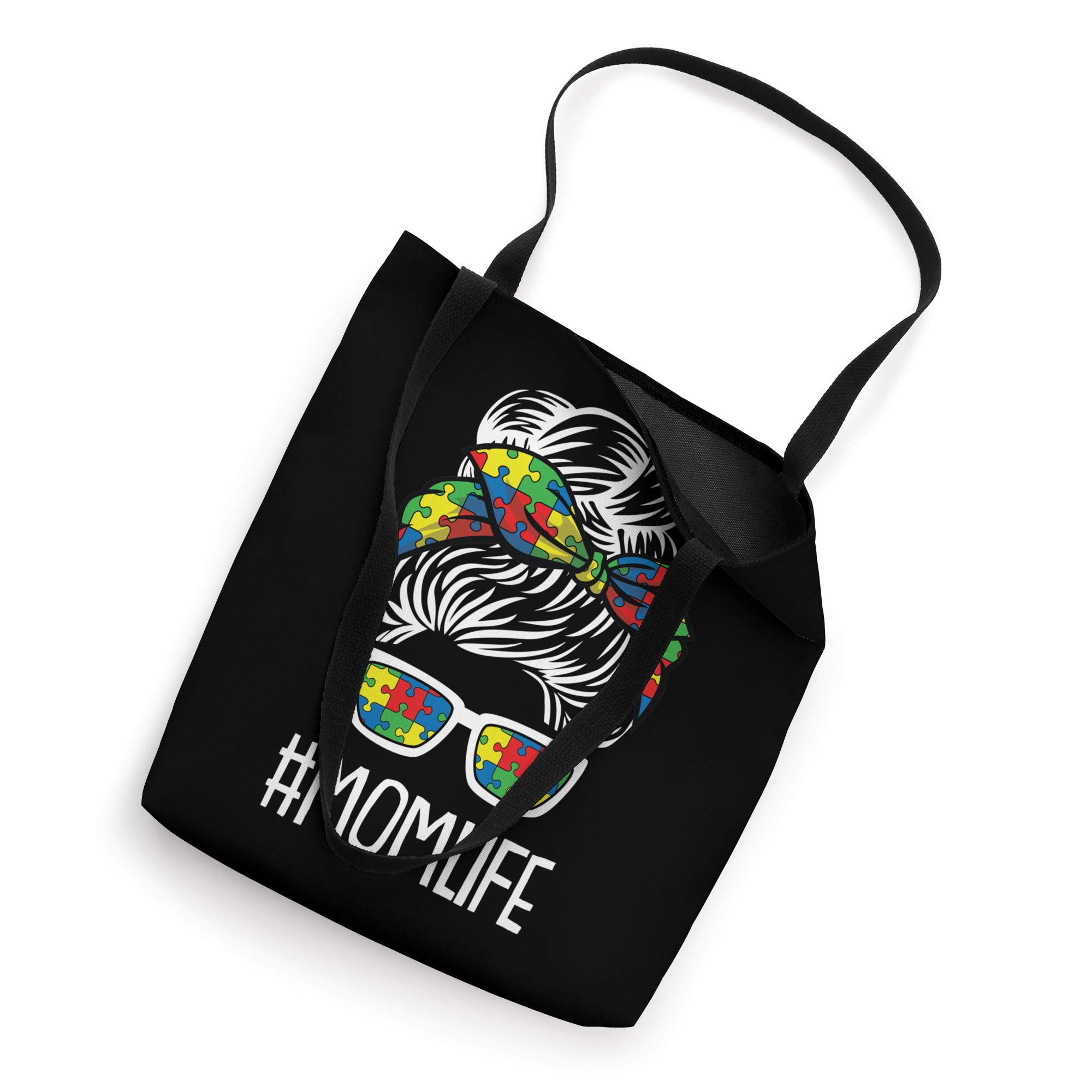 Mom-Life Mothers-Day Autism Awareness Mama Mommy Momma Tote Bag