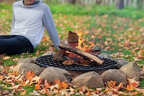 Walden Backyards Round Fire Pit Grate - High Temperature Heavy Duty Steel Above Ground Firegrate for Outdoor Pits and Campfire - 29.2”