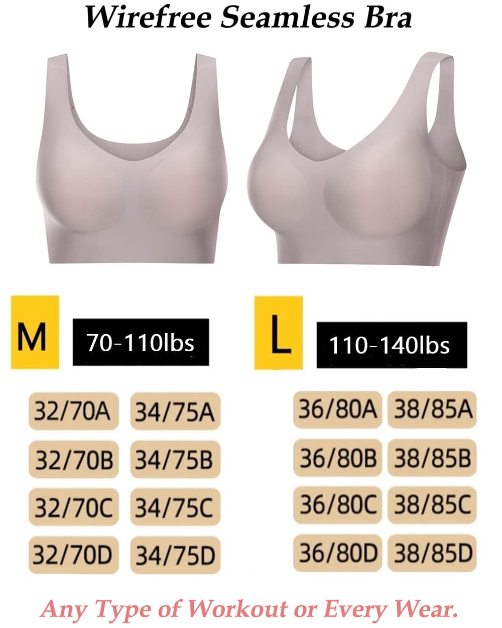 Schkleier Women's Seamless Wire-Free Sleeping Leisure Yoga Bra, Comfort Scoop V Neck with Removable Pads