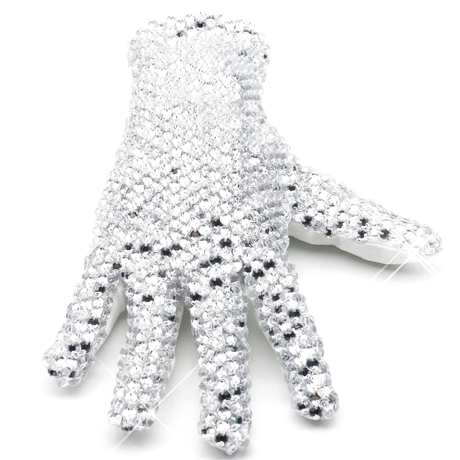 MJ Michael Shiny Glove Ultimate Collection Diamond Gloves 3D Sparkling Crystal Billie Jean Handmade Glove (Left hand)