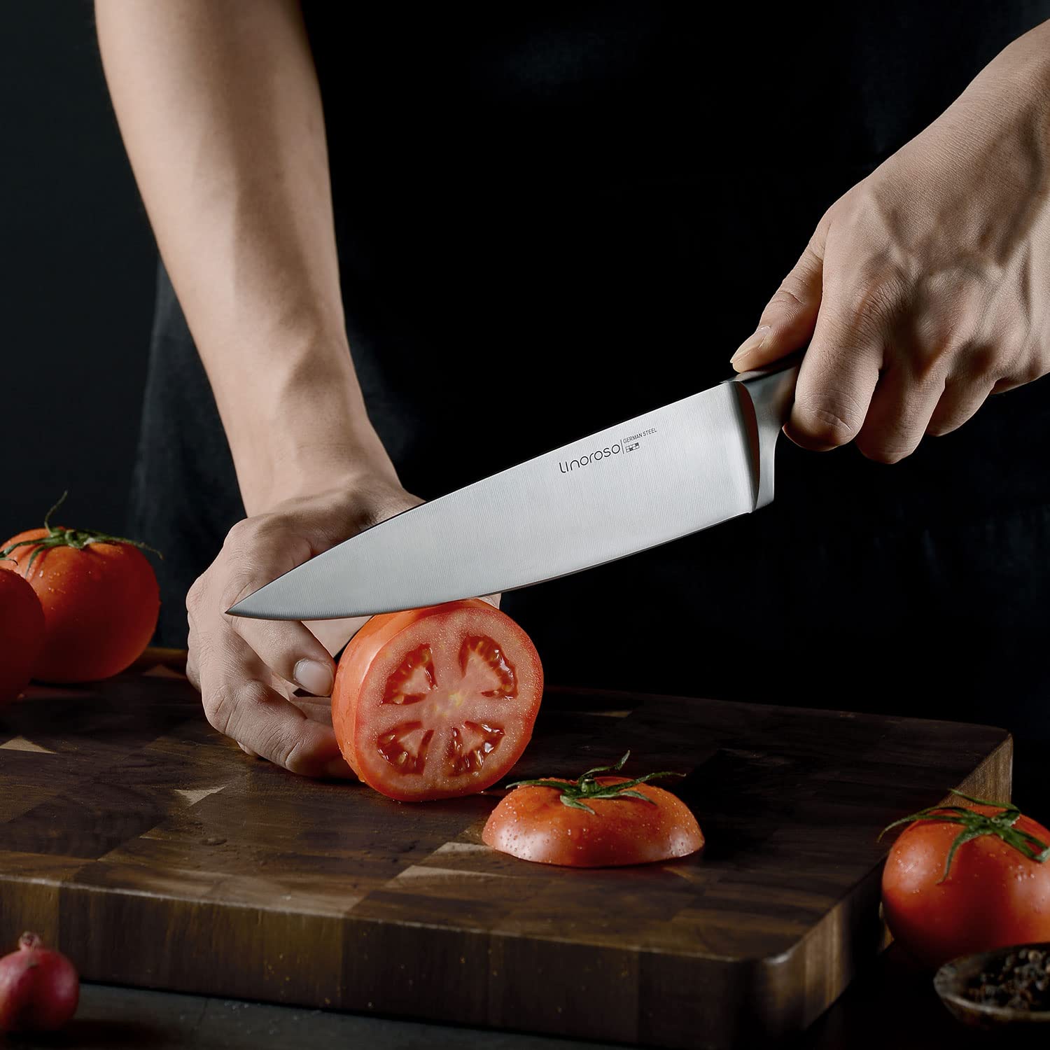 linoroso Chef Knife - Professional Pro Kitchen Knife 8 inch Chef's Knives, German High Carbon Stainless Steel Ultra Sharp Cooking Knife with Full Tang Ergonomic Handle - Classic Series