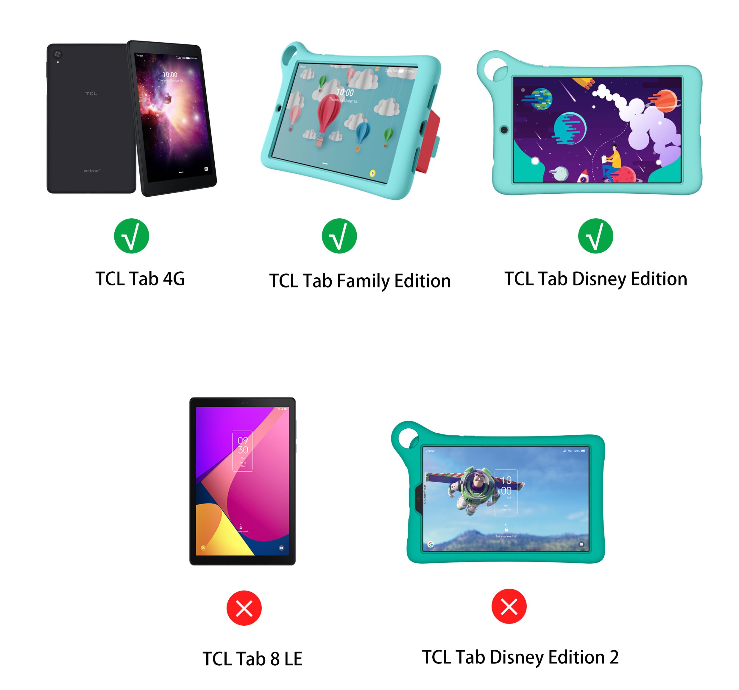 KLWAINM [2 Pack] Tablet Tempered Glass Screen Protector For TCL Tab Family/Disney Edition Tablet 8.0 Inch with 2.5D 9H Anti Scratch Transparent HD Clear Bubble Free Protective Film