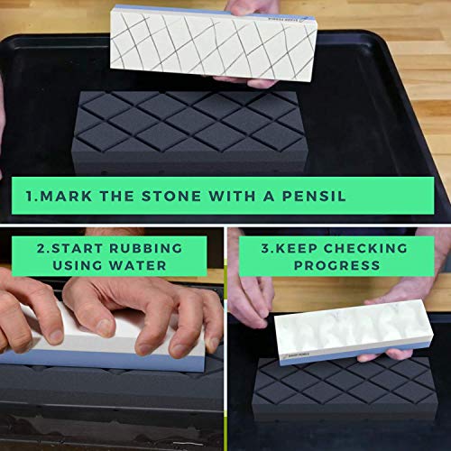 Sharp Pebble Large Flattening Stone- Dual Grit Coarse/Fine Sharpening Stones Flattener- Diamond Grooves Whetstone Fixer-Re Level Any Whetstones & Waterstones