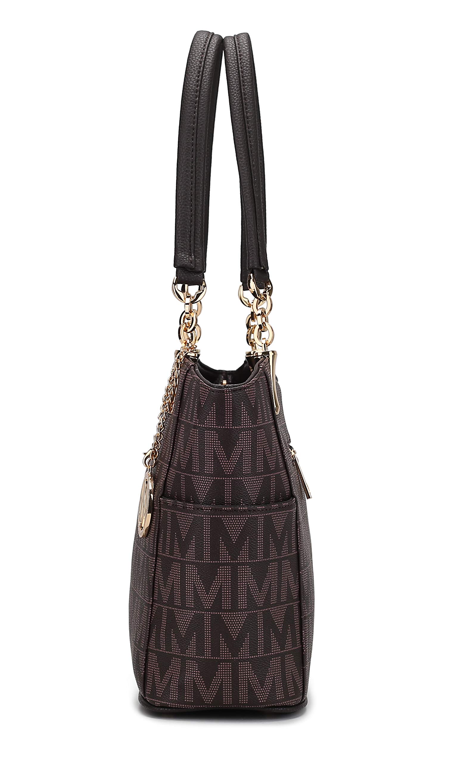 MKF Collection Tote Bag for Women – PU Leather-Top-Handle Satchel Shoulder Handbag Beige