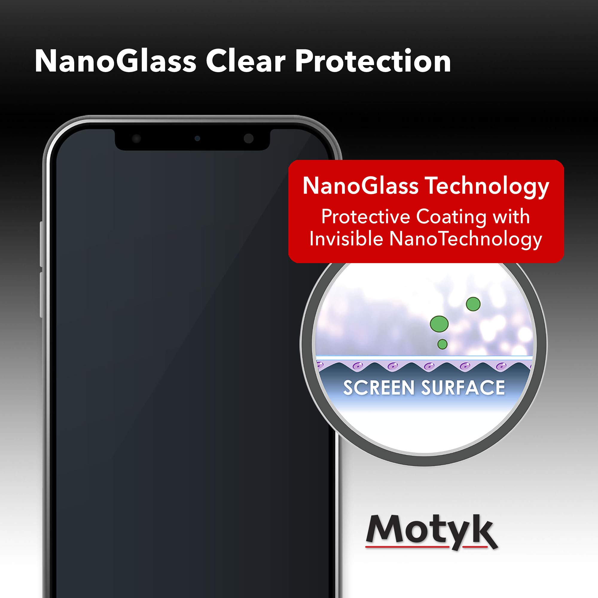 MOTYK $350 SCREEN PROTECTION-Nano Liquid Glass Screen Protector - Scratch Resistant Nano Coating for All Phones Tablets Smart Watches Apple Samsung iPhone iPad Galaxy and Others Uni