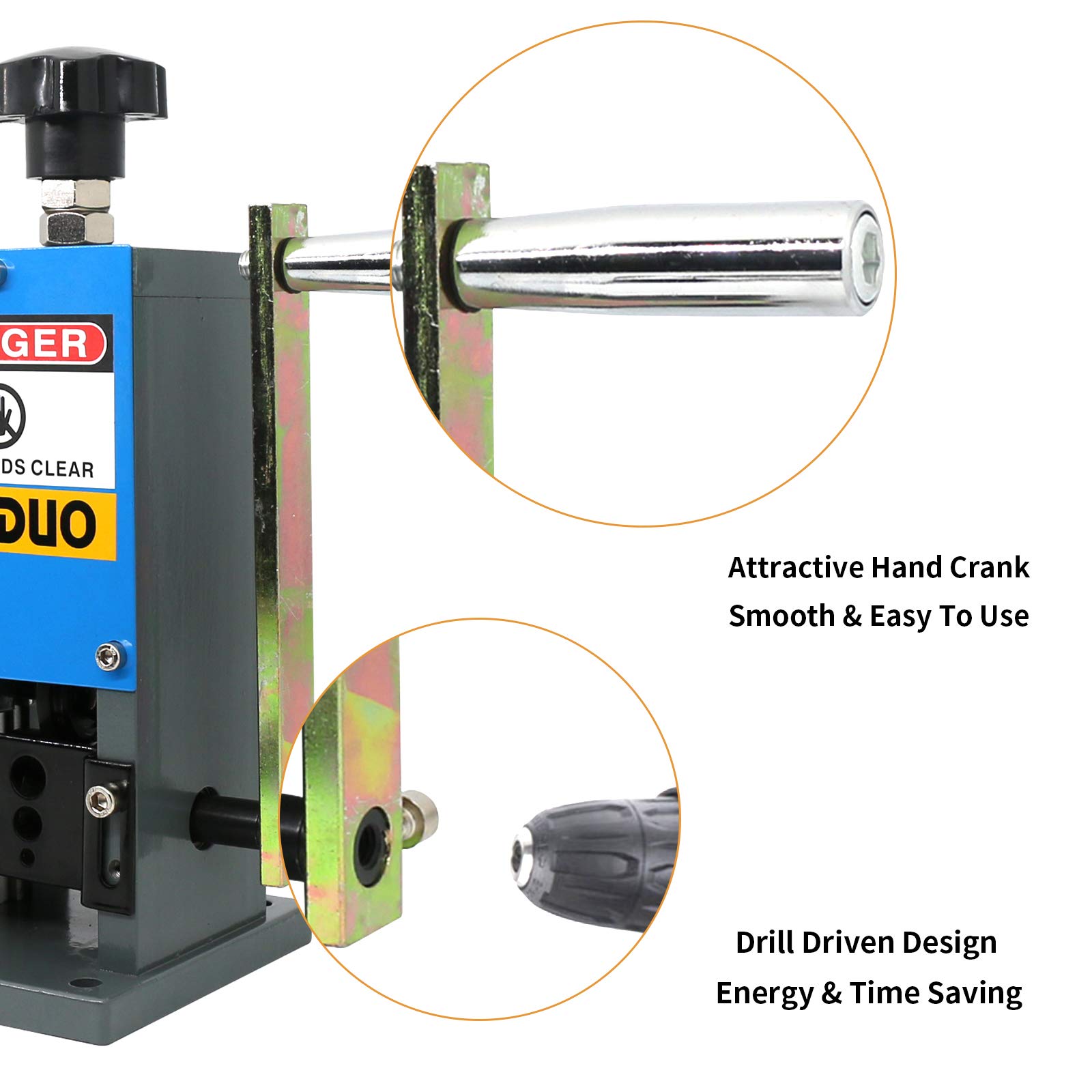 Manual Wire Stripper Machine 0.06"-1" Wire Stripping Machine 60ft/Min Cable Strippers For Recycling Scrap Copper Wire