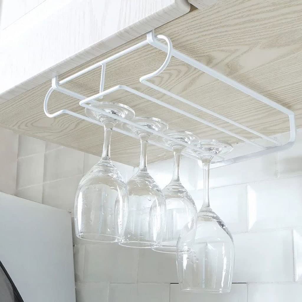 LHLLHL Goblet Inverted Storage Rack Wine Glass Rack Hanging Iron Rack Champagne Glass Under Cabinet